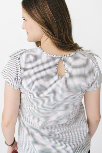 The Ruffle Top - Black + White Grid – Harper & Bay